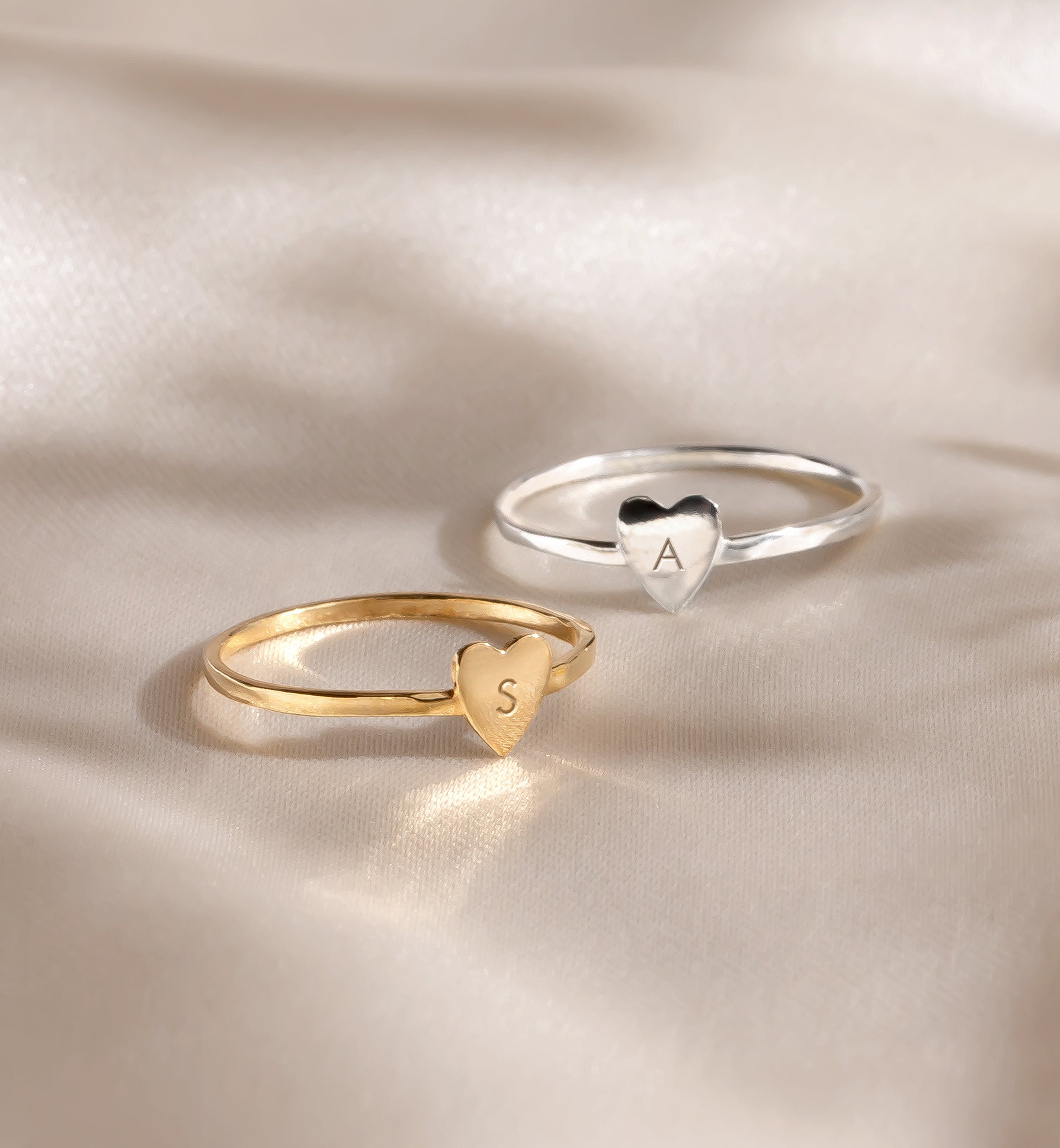 Danica Personalised Heart Ring Sterling Silver H